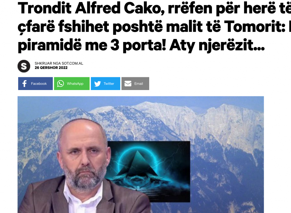 Debunking Alfred Cako: Poshtë malit të Tomorit ka një piramidë me 3 ...